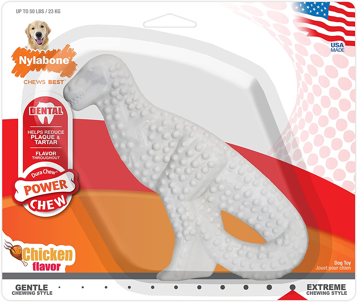 Nylabone Dental Dinosaur Power Chew – Tyrannosaurus Dog Toy | Thunder's ...